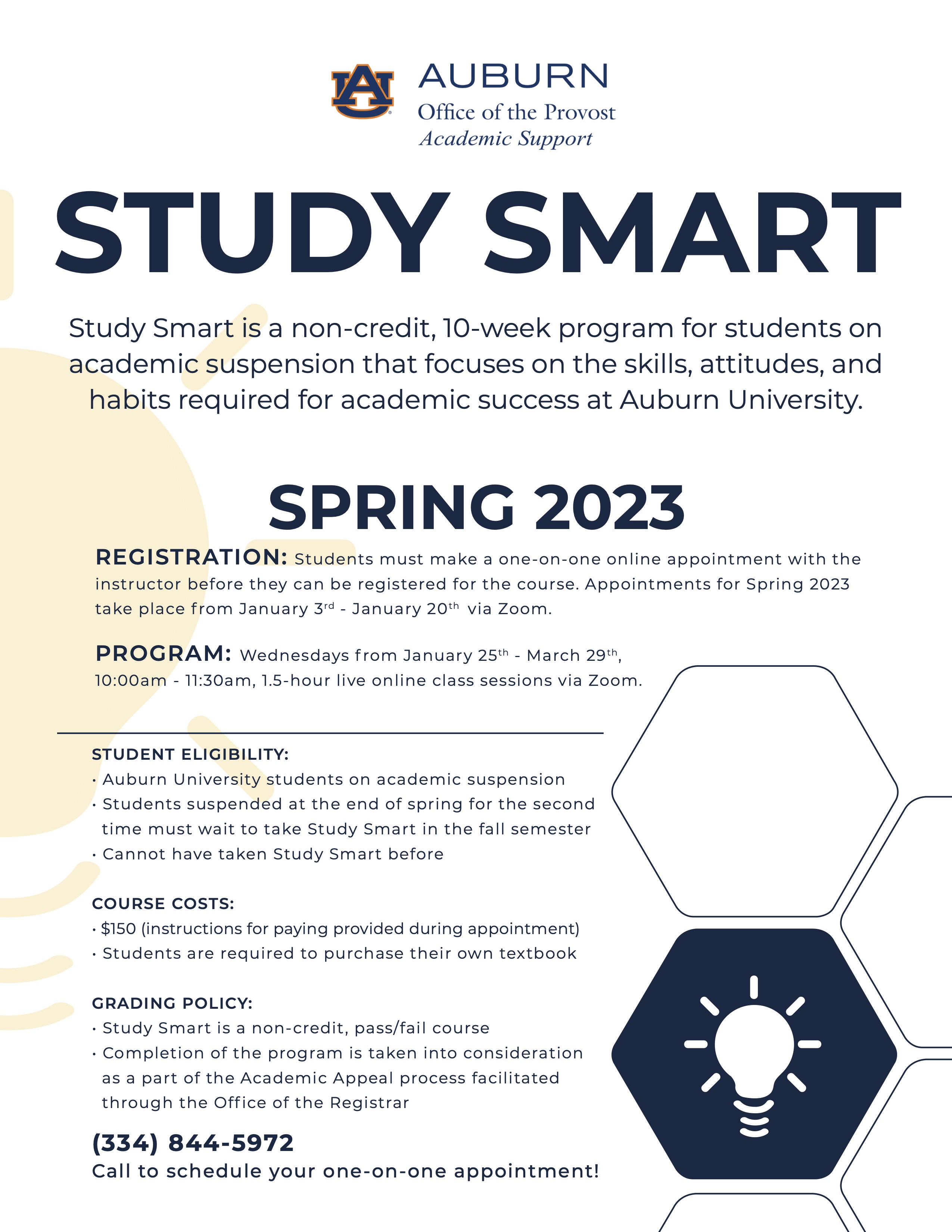 Study Smart Registration open for Spring 2023 | Auburn Family Portal