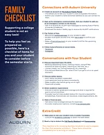 Family Checklist | Auburn Family Portal